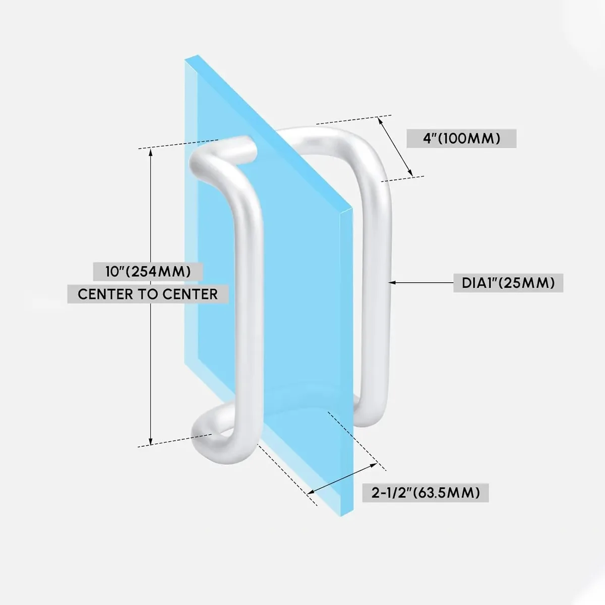 Stainless Steel Back-to-Back Pull Glass Door Handle,Stainless Steel ...